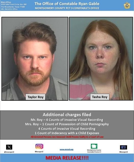 Update on Additional Charges for Taylor and Tasha Roy